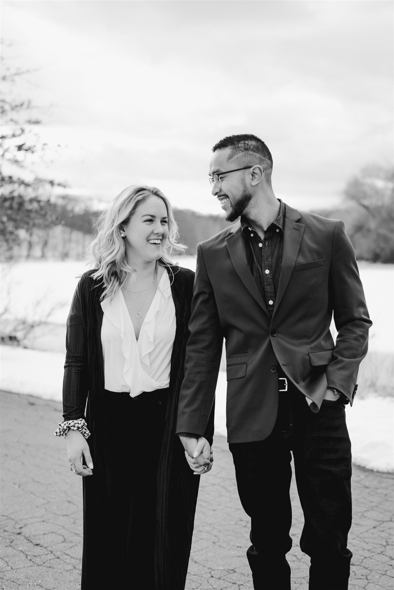 Moody & Romantic Restaurant Engagement Photos at Central Cafe in Newton ...