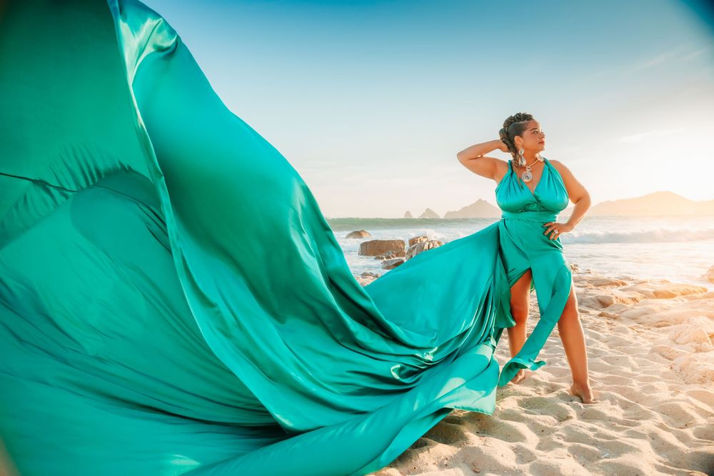 When Sunset Wears Turquoise - Los Cabos Flying Dress - Cabo Artistic ...