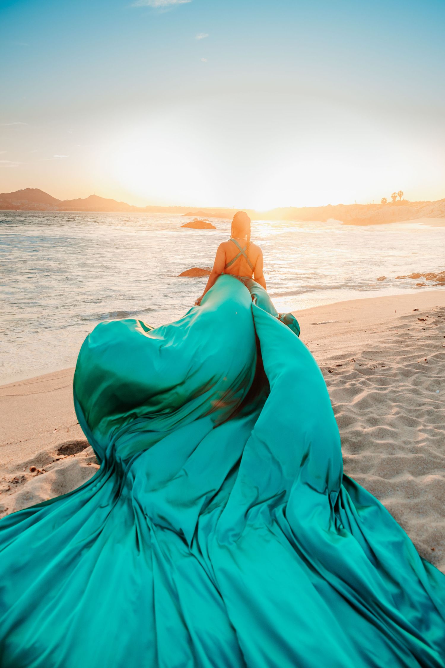 When Sunset Wears Turquoise - Los Cabos Flying Dress - Cabo Artistic ...
