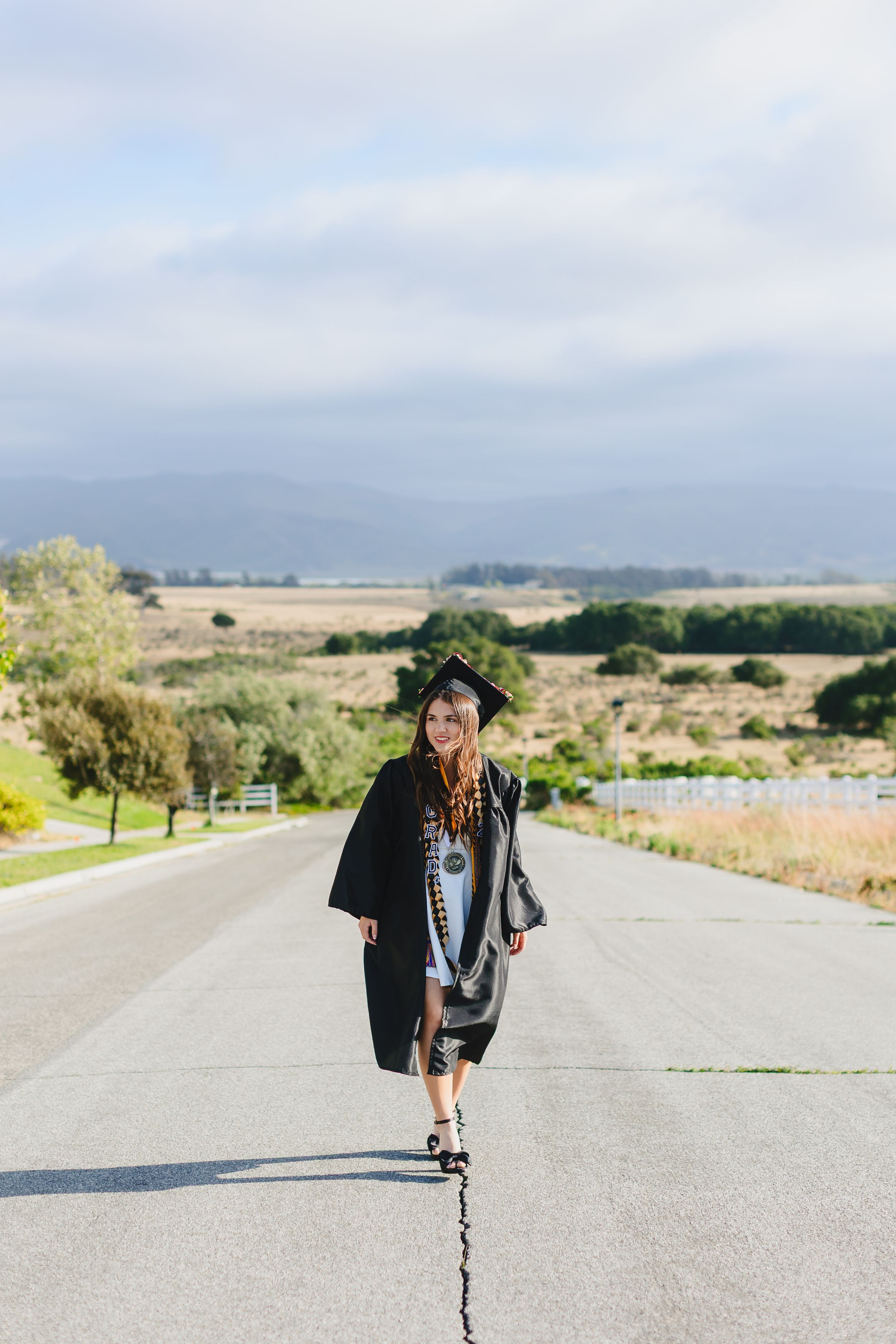 Mia’s Cap and Gown Session at Providence Landing and La Purisima Mission - Elm Photography