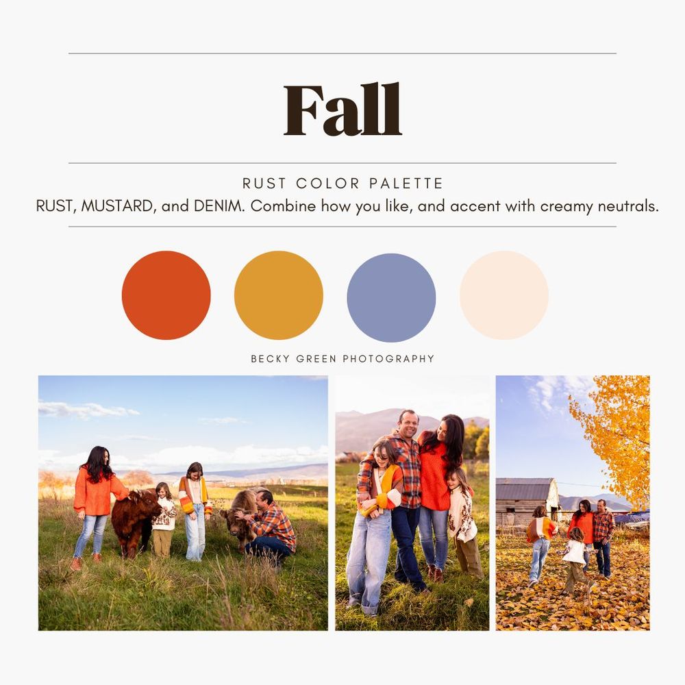 Fall Outfit Color Palettes for Family Photos - Becky Green Photography