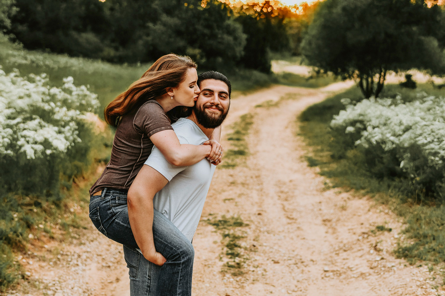 Trophy Club Park Magic: Adam + Breana’s Sunset Engagement Session