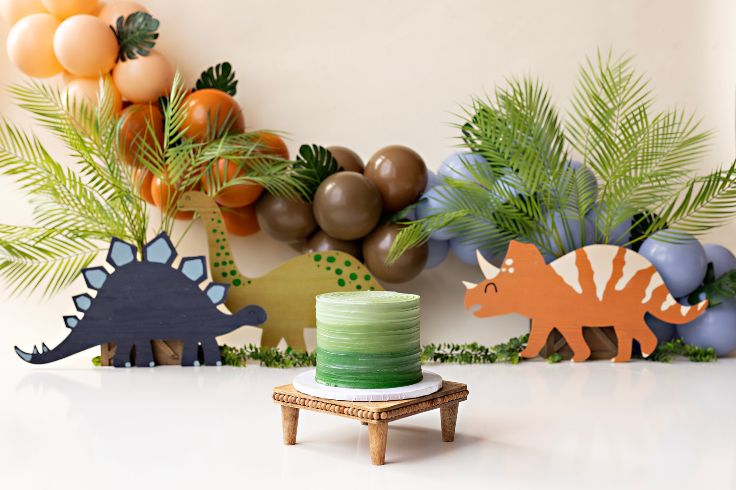 Dinosaur Cake Smash and Family Photos - Kendall Kuss Photography