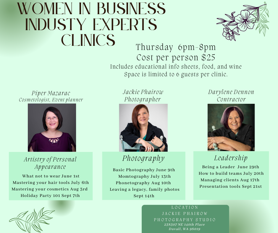 Women in Business Industry Clinics - Jackie Phairow Photography & Design