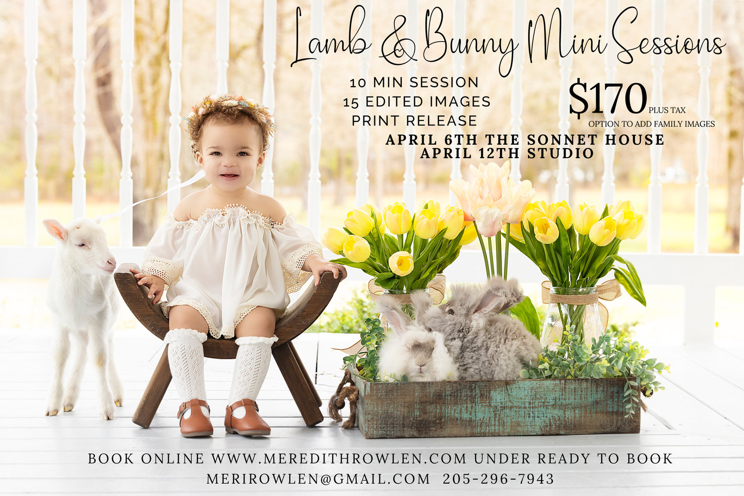 Spring Birmingham Alabama 2025 Lamb and Bunny Mini Sessions - Meredith ...