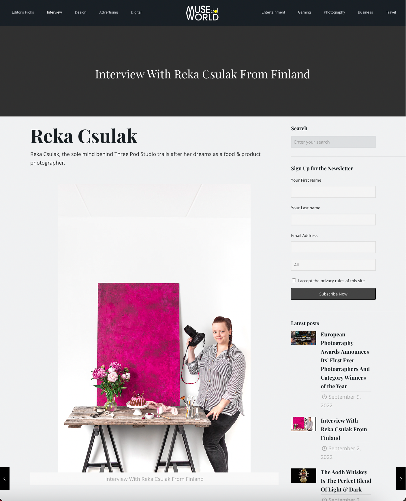 Professional Press & Photography Awards - Three Pod Studio